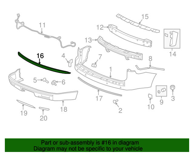 2013-2017 GMC Galvano Silver Rear Bumper Step Pad 20982428 ...