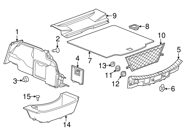 22903111 - Jet Black Rear End Trim Finish Panel 2013-2019 Cadillac XTS ...