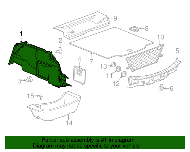 Black Diamond Passenger Side Rear Compartment Side Trim 84333495 ...