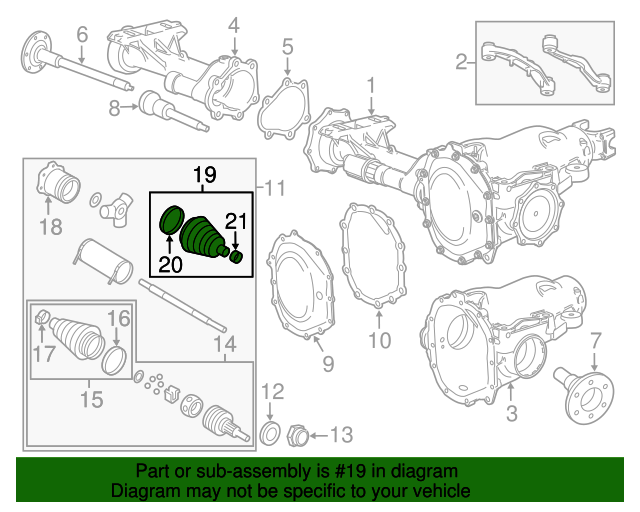 2010-2019 GM Front Wheel Half-Shaft Tri-Pot Boot Kit with Clamps and ...