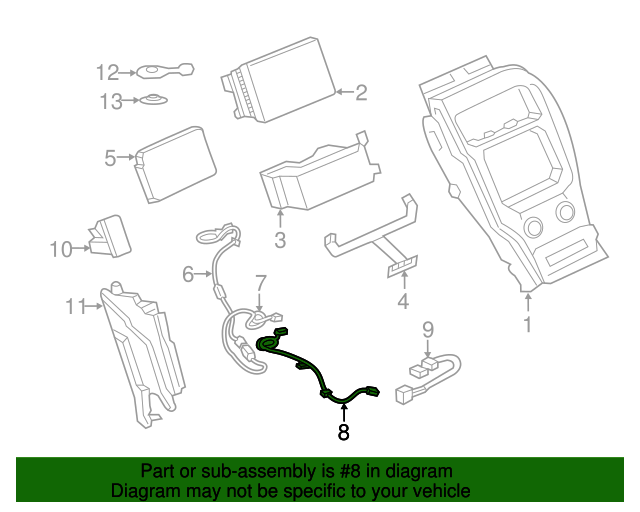 FA1Z-14D202-C - Cable Assembly - 2016-2018 Lincoln MKX | Lasco Auto Parts