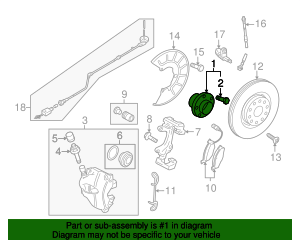 2010-2014 Volkswagen Golf Wheel Bearing And Hub Assembly 5K0-498-621-A ...