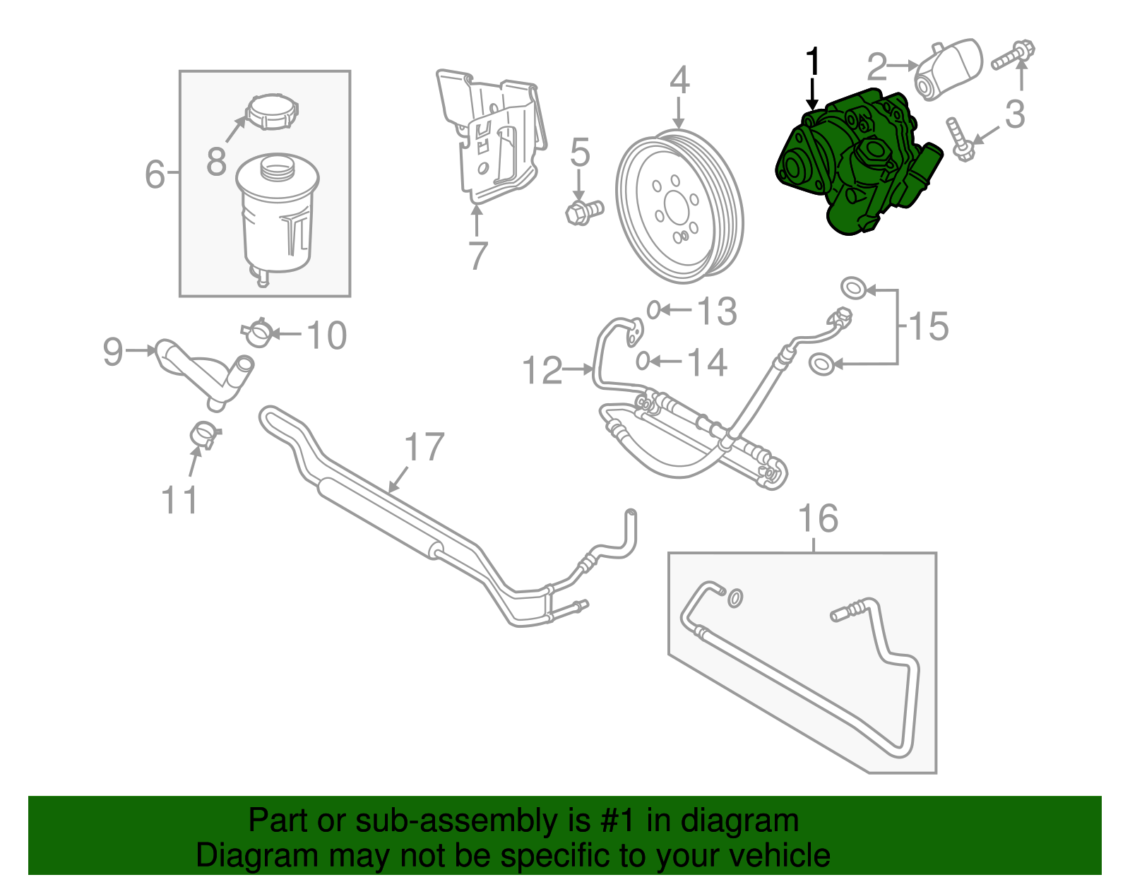 2010-2016 Land Rover Power Steering Pump LR014089 | OEM Parts Online