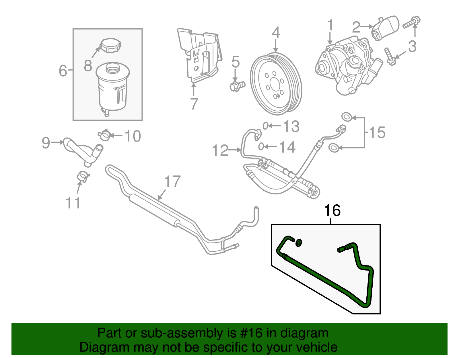 2005-2016 Land Rover Power Steering Return Hose LR057262 ...