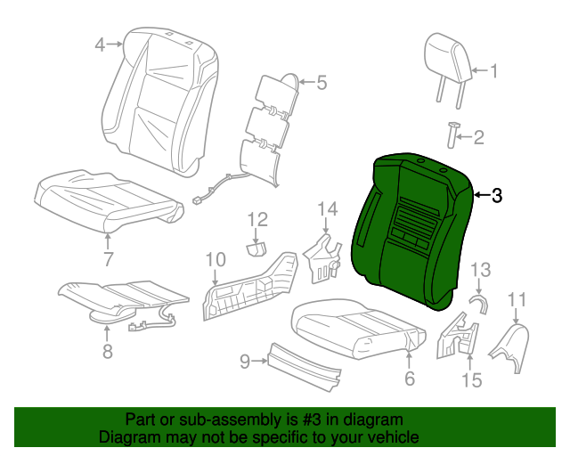81127-TX4-A31 - Pad, R Front Seat-Back 2016-2018 Acura RDX ...