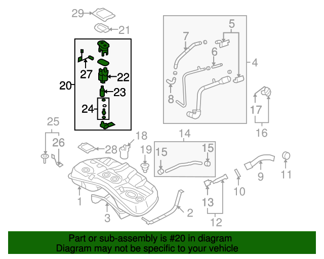 31110-3M600 - Fuel Pump Assembly - 2009-2012 Hyundai | World OEM Parts ...
