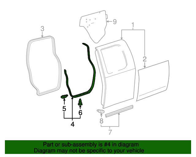 2004-2006 Toyota Tundra Door Weather-Strip 67872-0C030 | OEM Parts Online