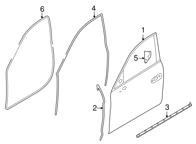 Genuine Porsche 970-537-534-02 |Lower Weather-Strip | FREE Shipping on ...