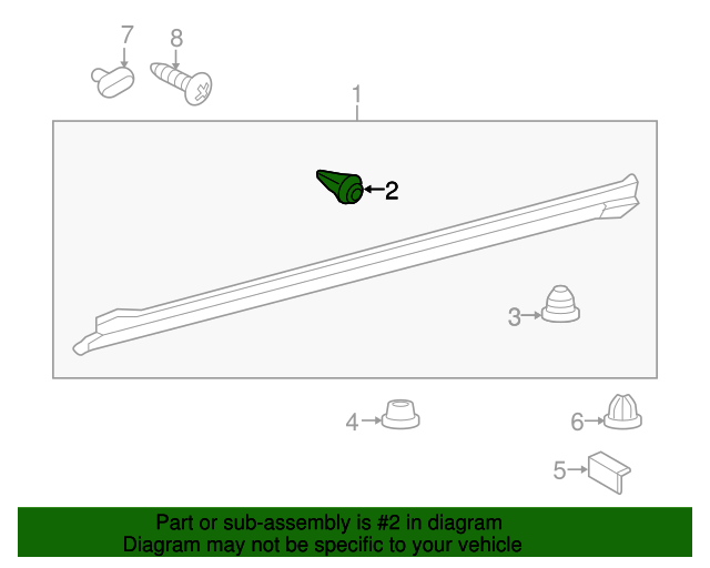 2009-2024 Toyota Rocker Molding Retainer Clip 75867-02010 | Toyota ...