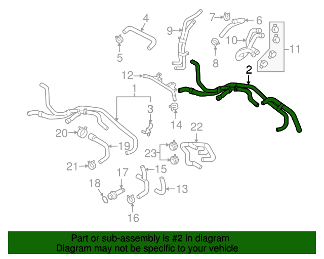 7L0-121-156-F - Engine Coolant Hose 2007-2010 Audi Q7 | AutoNationParts.com
