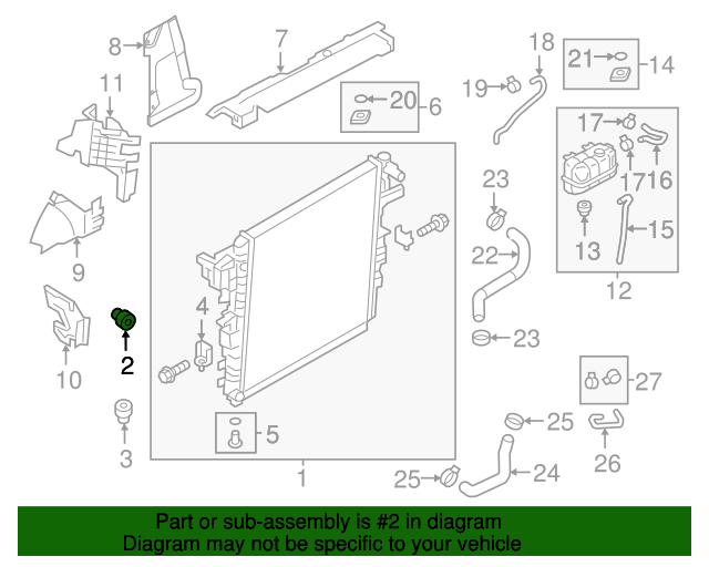 2017-2024 Nissan Armada Radiator Upper Insulator 21506-1LA0A | Nissan ...