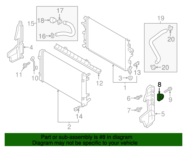 2017-2021 Kia OEM NEW 17-20 Kia Forte Niro Bracket Assembly-Radiator ...
