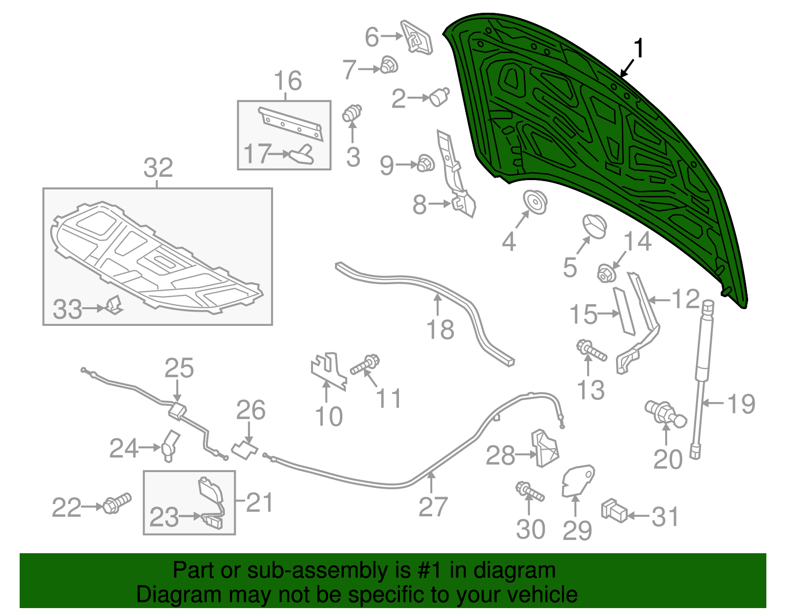 2012-2018 Audi Hood Panel 4G0-823-029-A | Genuine Audi Parts