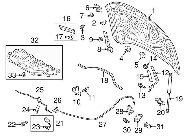 2012-2018 Audi Hood Panel 4G0-823-029-A | Genuine Audi Parts