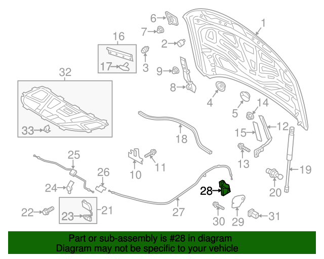 2008-2020 Audi Release Handle 8T1-823-533-C-4PK | OEM Parts Online