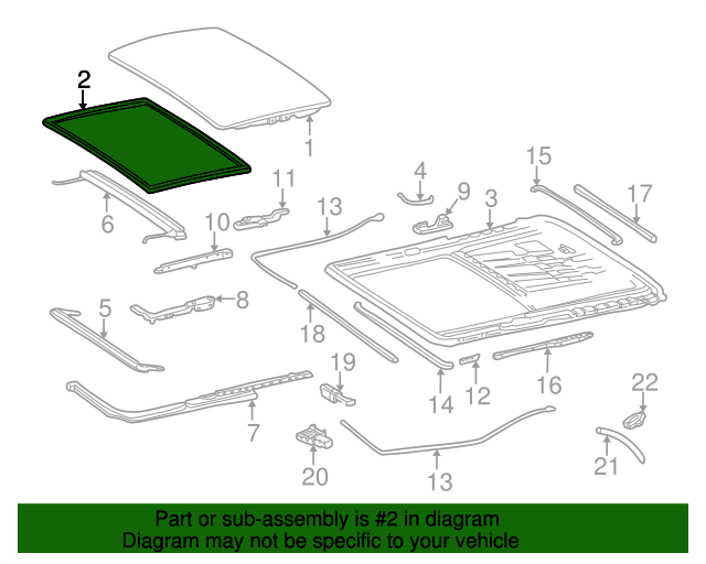 1986-2003 Mercedes-Benz Sunroof Seal 124-780-00-98 | AutoNation Parts