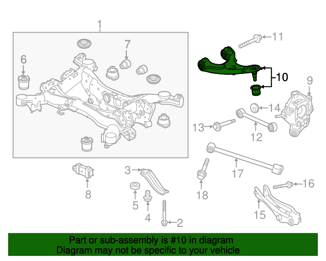 52520-TZ5-A00 - Arm, L Rear (Upper) - 2016-2021 Honda | Honda Factory Parts