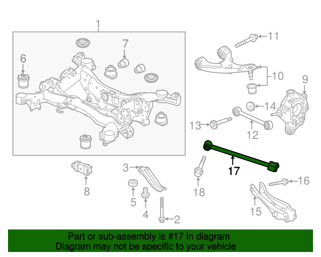 52375-TZ5-A91 - Arm A, L Rear (Lower) 2016-2021 Honda | Honda Parts Online