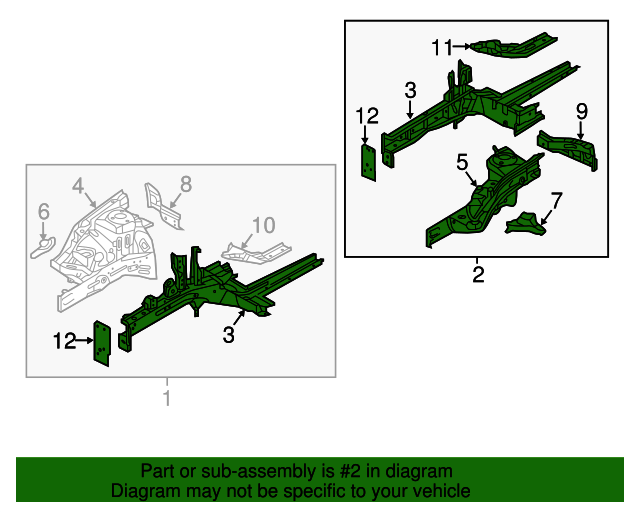 64500-D5000 - Apron/Rail Assembly 2016-2020 Kia Optima | Kia.Parts Store