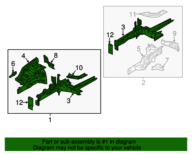 64600-D5000 - Apron/Rail Assembly 2016-2020 Kia Optima | Kia.Parts Store