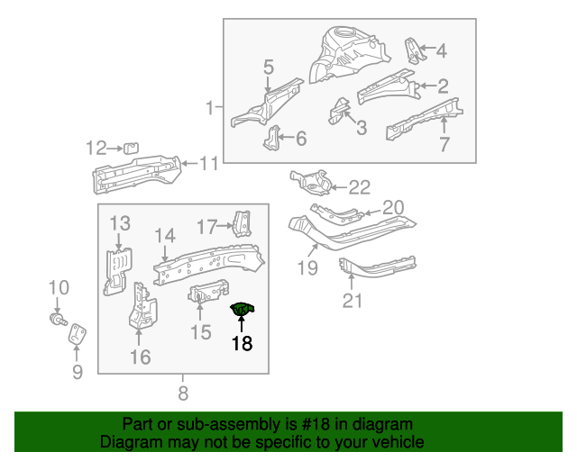 Rear Brace - Toyota (52258-12011) | Toyota Parts
