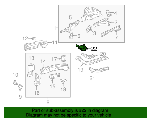 2008-2018 Toyota Torque Box 57197-12040 | OEM Parts Online