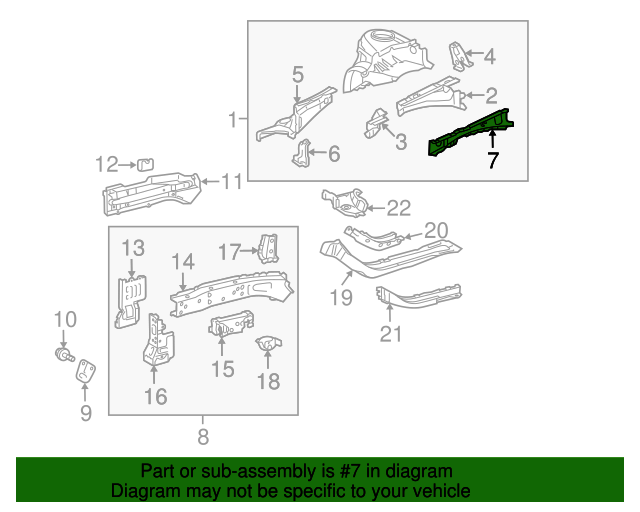 53734-12070 - Upper Reinforced - 2008-2020 Toyota | OEM Genuine Toyota ...
