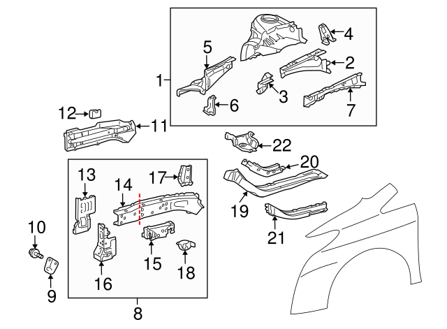 2010-2015 Toyota Fender Bracket 53708-47050 | AutoNationParts.com