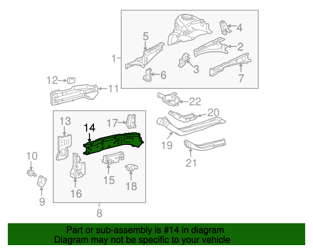 57112-12190 - Inner Rail 2008-2020 Toyota | Bam Wholesale Parts