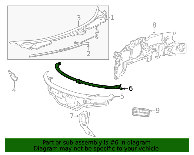 84559287 GM Dash Upper Extension Panel Reinforcement | GM Parts Store