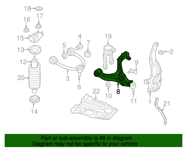 2011-2015 Mopar Lower Control Arm - Driver's Side (LH) 5168159AB ...