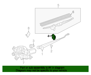 Genuine Toyota Stopper, Rear Wiper part# 85293-34011 for 2001-2007 ...