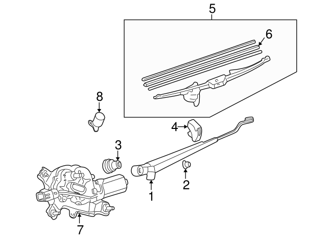 2001-2007 Toyota Sequoia Stopper, Rear Wiper 85293-34011 | OEM Parts Online