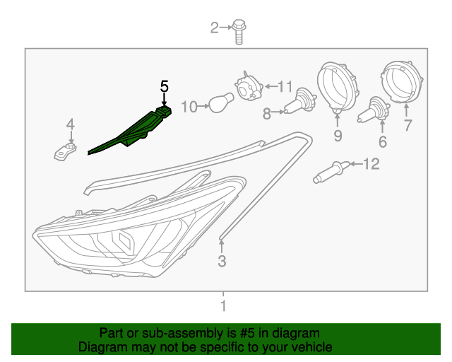 2013-2016 Hyundai Santa Fe Headlamp Assembly Bracket 92132-2W000 | OEM ...