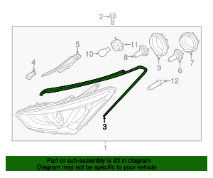 Hyundai - 92170-B8000 - Headlamp Assembly Gasket - 2013-2016 Hyundai ...