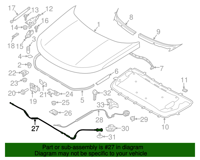 LR121817 - Release Cable 2017-2023 Land Rover Discovery | Land Leaping ...