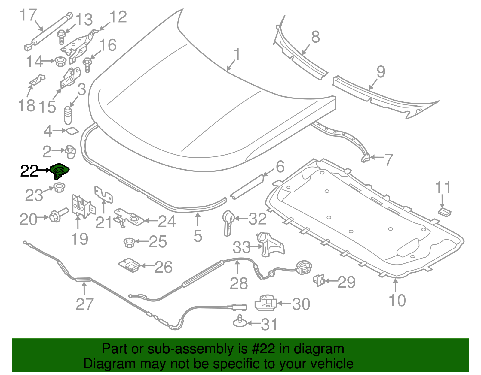LR138829 - 2017-2023 Land Rover - Hood Latch Striker Plate | Land Rover ...