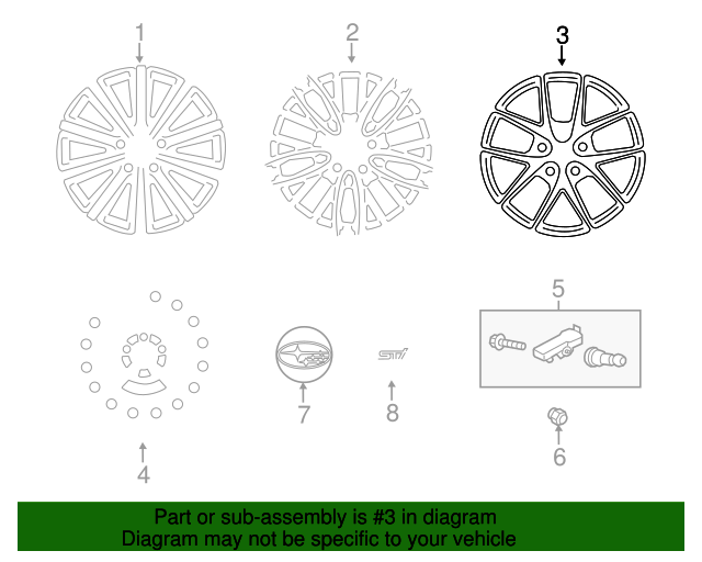 2020 Subaru Wheel, Alloy 28111VA310 | Subaru Parts Store