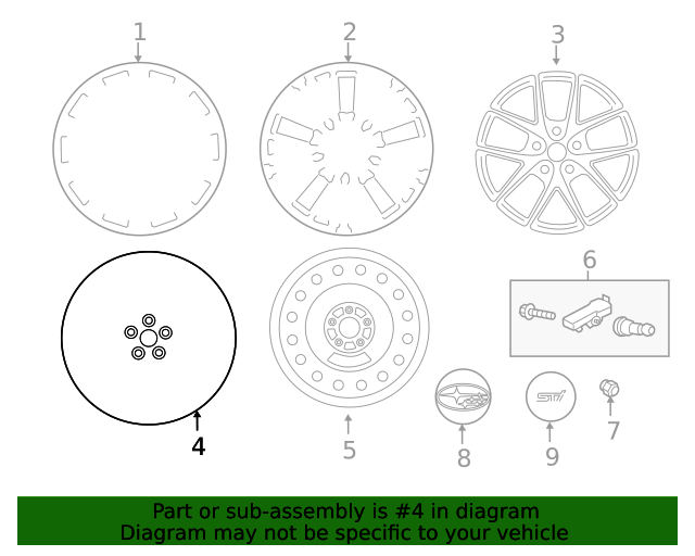 2018 Subaru Wheel, Alloy 19x8.5, black high luster. 28111VA270 | Subaru ...