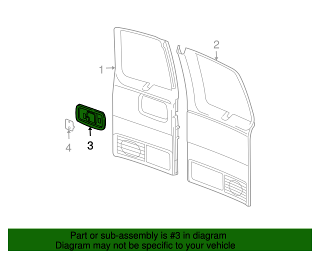 25959064 - Rear Interior Door Handle Bezel 2003-2021 GM ...
