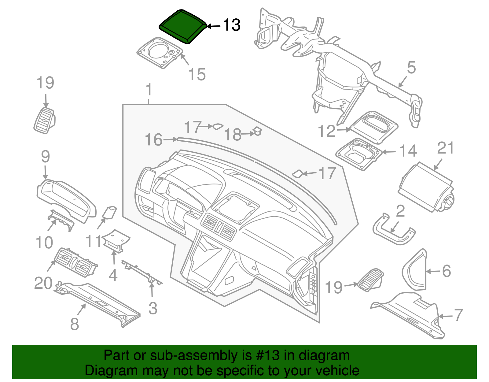 39876809 - Speaker Cover 2007-2014 Volvo XC90 | AutoNation Parts