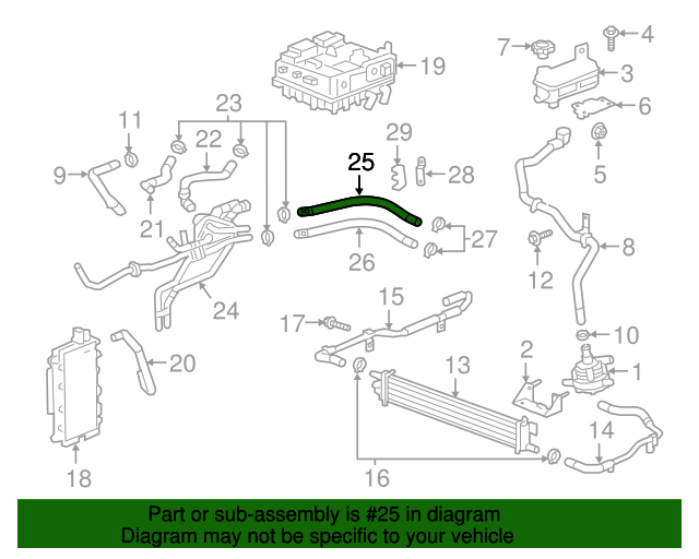 2017-2018 Cadillac CT6 Drive Motor Power Inverter Module Cooling Inlet ...
