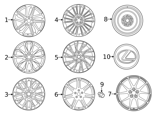 Lexus OEM Wheel, Alloy Part# 4261A-24110 | OEM Vehicle Parts