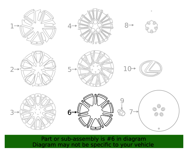 2016-2022 Lexus Wheel, Alloy 42611-24860 | OEM Parts Online