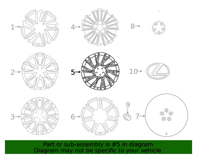 2015-2023 Lexus Wheel, Alloy 42611-24781 | OEM Parts Online
