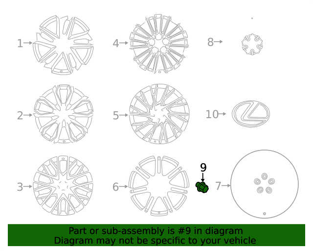 90942-01115 - Wheel Lug Nut 2018-2023 Lexus | Longo Lexus Parts