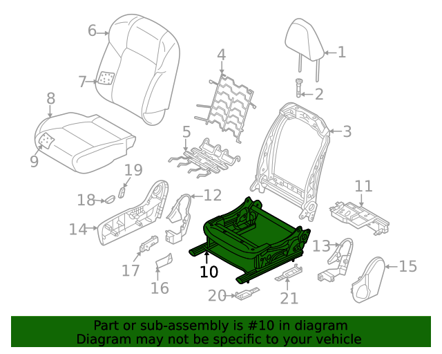 Adjuster, Front Power Seat, AX000613 | Mitsubishi Parts Warehouse