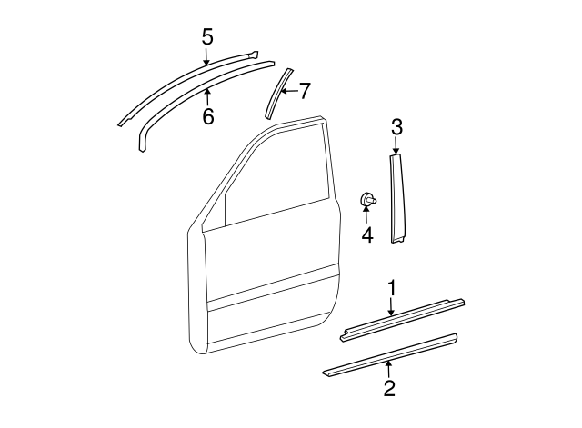 75731-0E010-B0 - Door Molding 2004-2009 Lexus | AutoNationParts.com