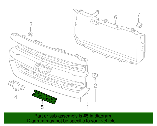 2014-2020 Chevrolet Front Grille Z71 Emblem 23432559 | GMPartsDirect.com