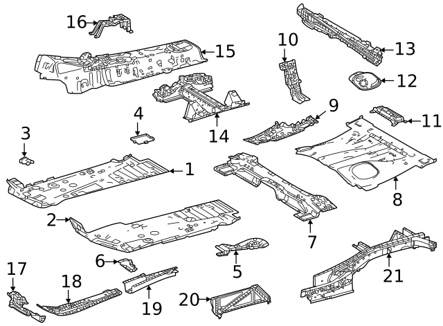 57044-0E010 - Front Reinforced - 2020-2021 Toyota Highlander | OEM ...